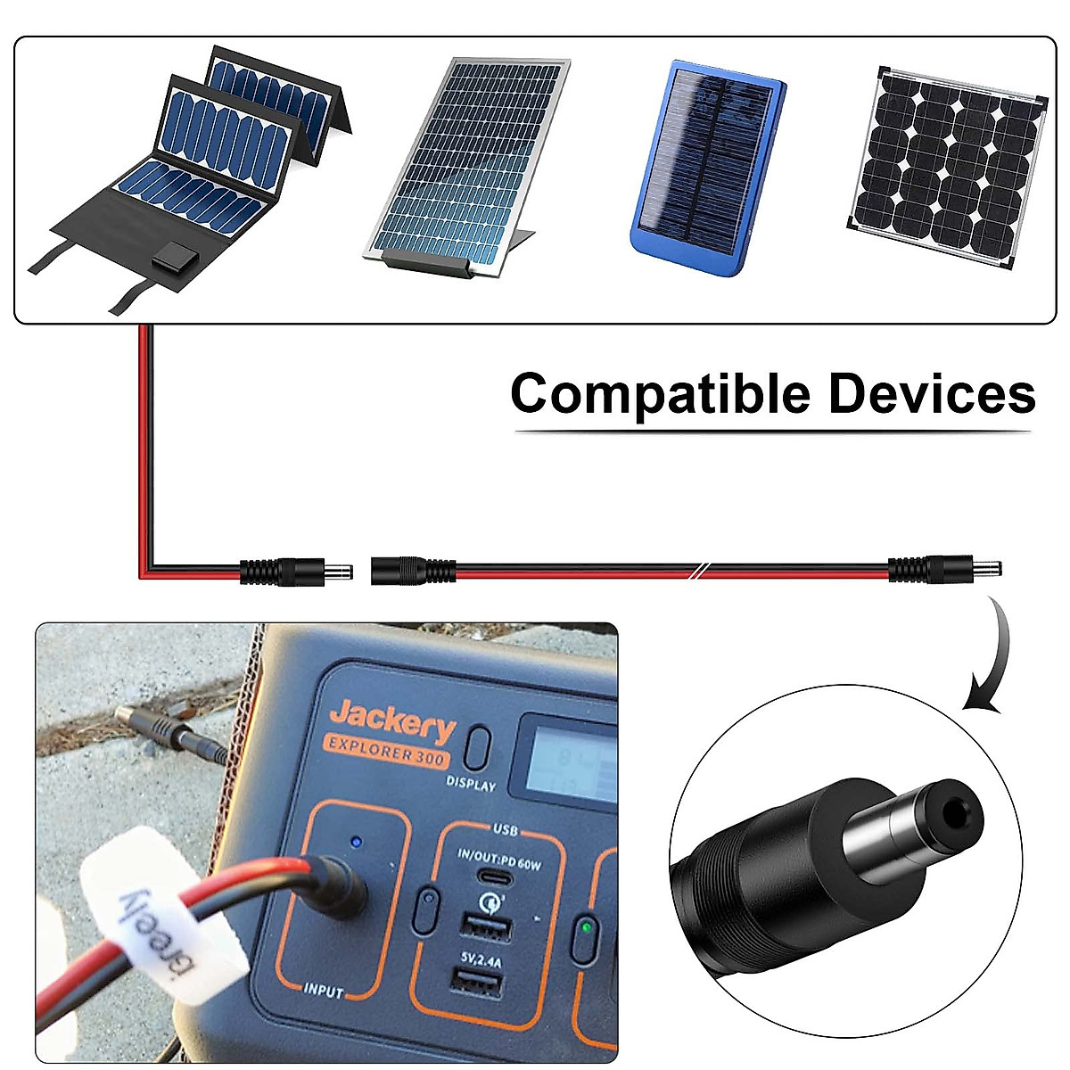 10ft 14AWG 12V DC Extension Cable DC 2.1mm x 5.5mm 5521 Power Supply Adapter Flat Extender Cord,Female to Male Wire for CCTV Security Camera,IP Network Camera,DVRs and More Devices