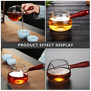 Tofficu 350ML Borosilicate Glass Turkish Coffee Pot Stovetop Tea Maker with Handle Heat Resistant Milk Warmer Hot Chocolate or Butter Melting Pot for Home