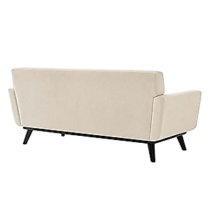 Modway Engage Herringbone Fabric Loveseat, Beige