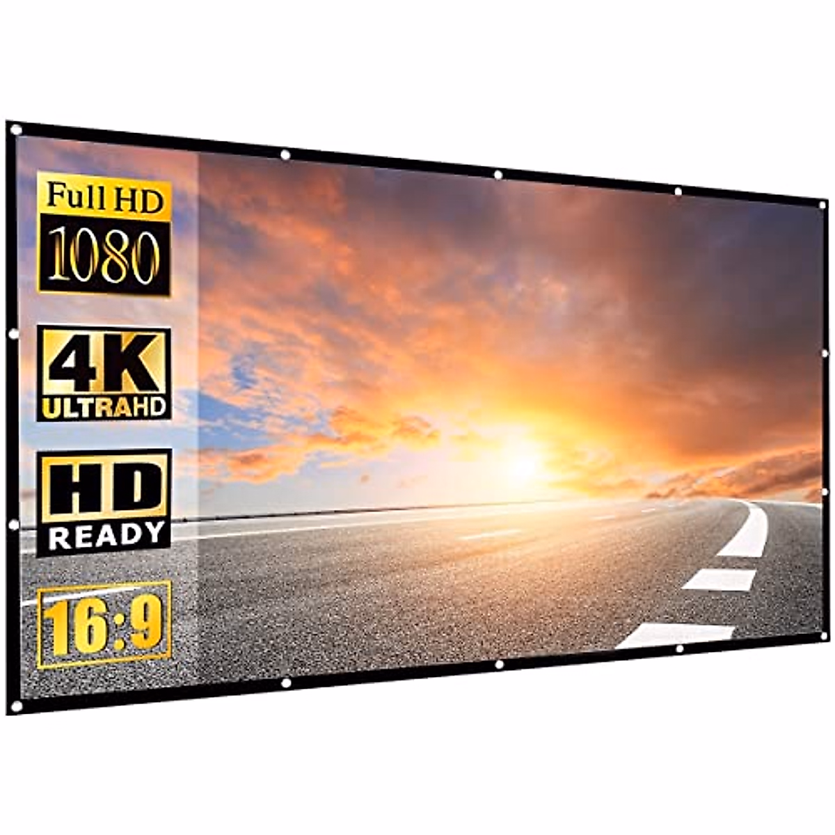 NMEPLAD Projector Screen 300INCH,Canvas Material 16:9 Large Projection Movies Screen Portable Outdoor Projection Screen for Church School Home Indoor 1.6 Gain