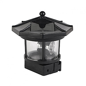 Rotatable Outdoor Solar Powered Light, YeLukk 360 Degree Rotating Miniature Garden Led Light Towers,Waterproof Lighthouse Yard Decor,Metal Lamp for Home/Courtyards/Lawns/Balconies Porch Decor