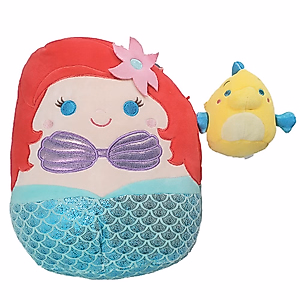 Kelly Toy Squishmallow Official Kellytoy Plush 12In Ariel & Flounder - Disney Ultrasoft Stuffed Animal Plush Toy, 12 inches