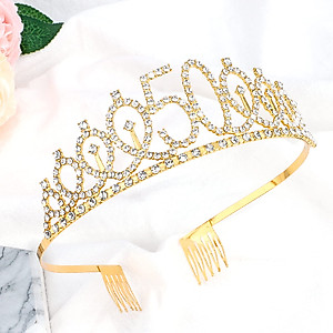 50th Birthday Celebration Set - Gold Pearl Pin, Crown, and Sash - Fabulous Party Favors for Women
