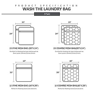 Mesh Laundry Bags for Delicates with Premium Zipper, Laundry Bag for Washing Machine, Lingerie Bags for Laundry, Blouse, Hosiery, Stocking, Underwear, Bra,Sock and Shoes Laundry Wash Bag (6Pcs).…