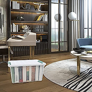 Zerdyne 35 L Clear Large Storage Box, Plastic Storage Bins, Set of 4