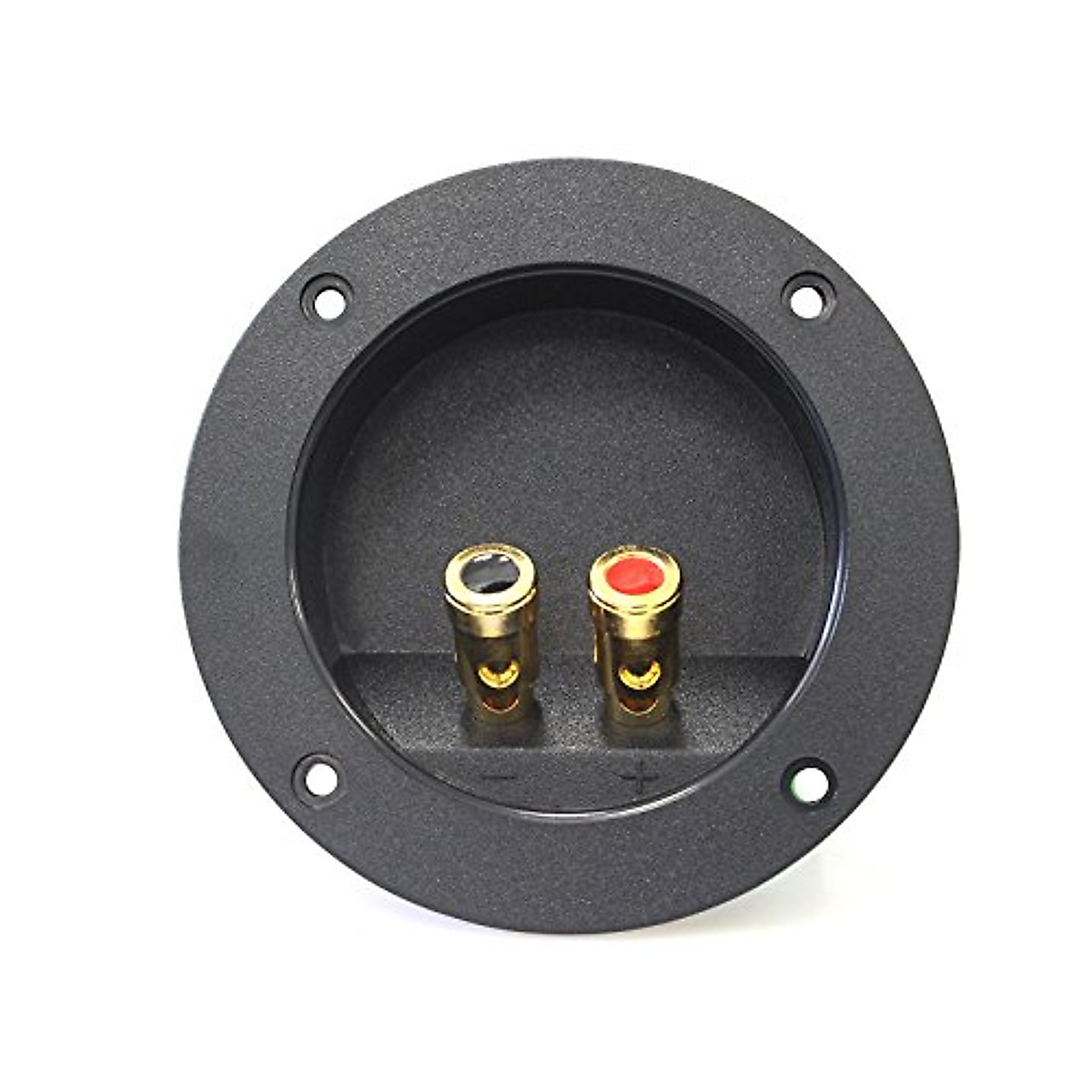 Absolute USA RST-450 4-Inch Round Gold Push Spring Loaded Jacks Double Binding Post Speaker Box Terminal Cup