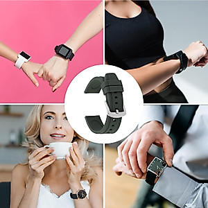 Bewudy Quick Release Watch Band, Soft Silicone Watch-Bands Strap, Silver Stainless Steel Buckle, Replacement Band Width 20mm 22mm for Men (22 mm, Green)