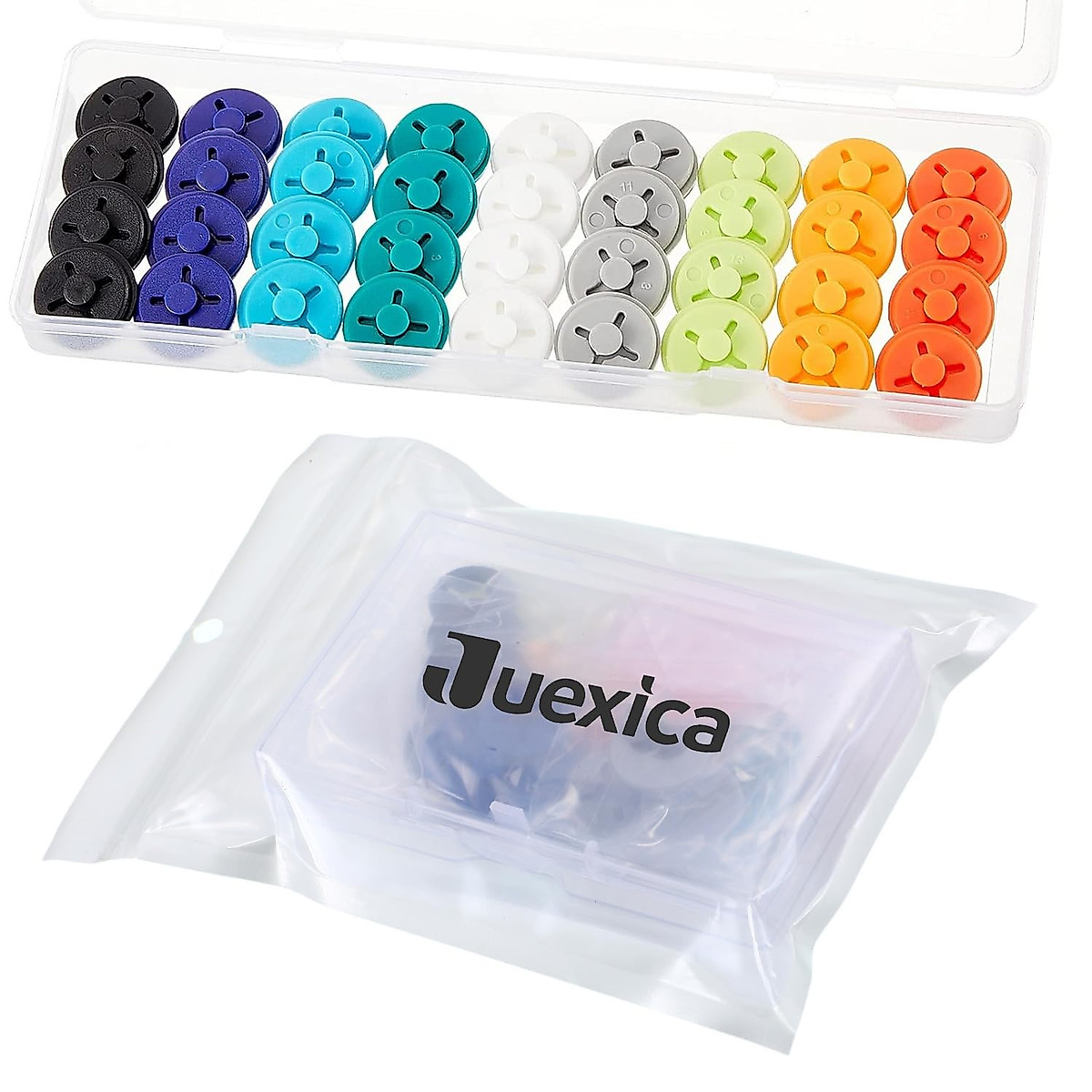 Juexica Running Bib Clips Race Number Buckle Fixing System Triathlon Race Bib Holder Marathon Fastener Holder for Field Event(Mixed Colors)