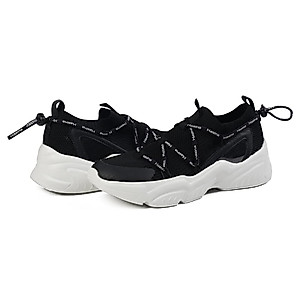 Hasina Women's Running Shoes Slip On Tennis Walking Sneakers Lightweight Breathable Mesh Upper Workout Casual Sports Shoes （White/Black,8.5）