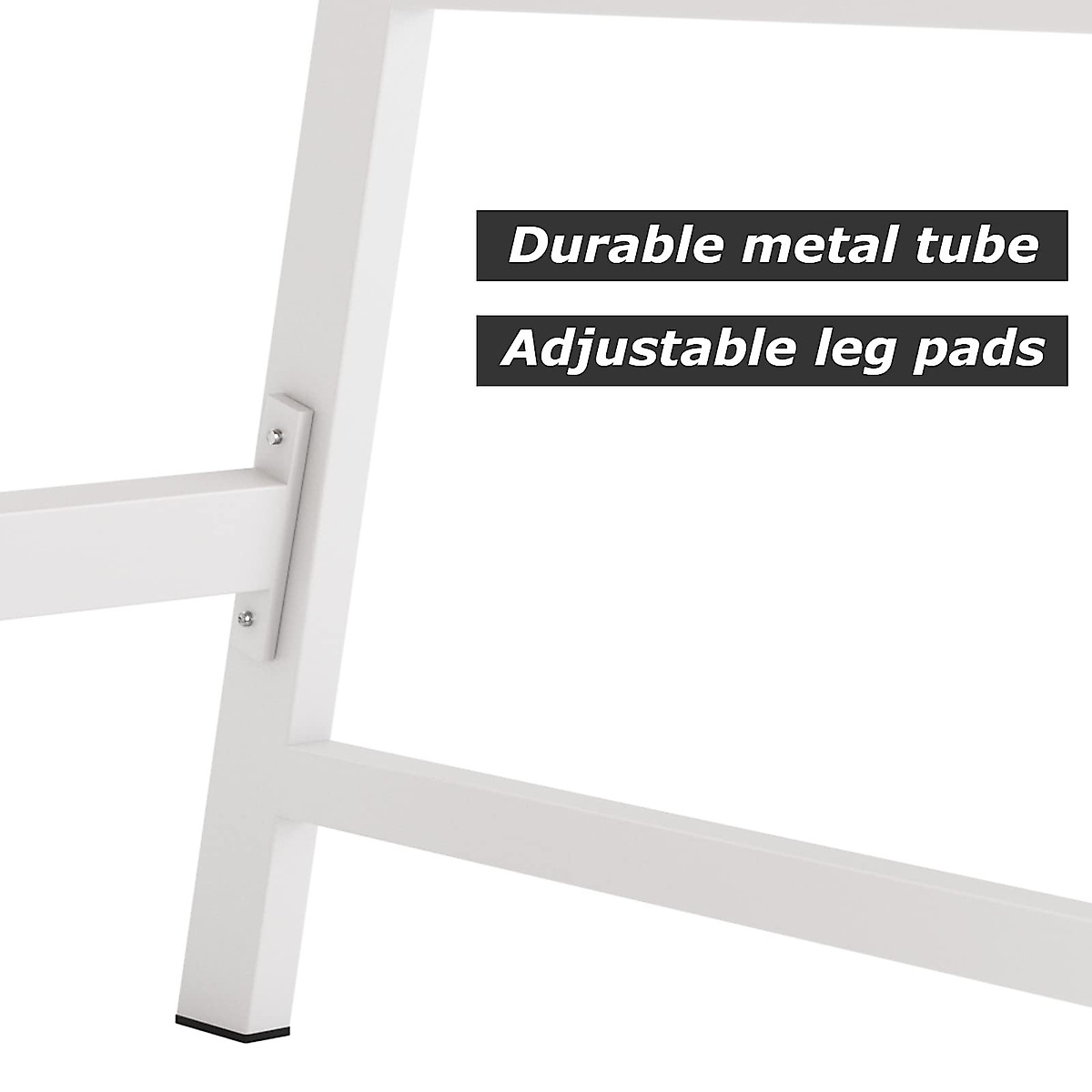 DlandHome Computer Desk with Storage Shelf, Trestle Desk, Home Office Desk/Workstation/Writing Table with Opening Shelves, Tplus (47 inches, Oak)