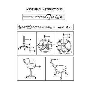 Salon Nail Pedicure Stool Pedicure Chair DAYTON BLACK Pneumatic, Adjustable, Rolling Salon Furniture & Equipment