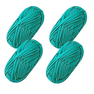 4 Pack T-Shirt Yarn Fettuccini Zpagetti Ball, 120 Meter Fabric Cloth Knitting Yarn for Hand DIY Bag Blanket Cushion Crocheting Projects (Green)