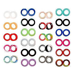 Stuppendux 22Pairs Soft Silicone Tunnels Ear Gauges Tunnels Plugs Stretchers Expander Mix Set for Women Men 1/2" 12mm