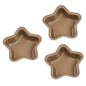 Abaodam 3 pcs round baking pan cake mold muffin top pans for baking wedding cake plates cakesicles mold star bread pan star Loaf Pan baking pans for oven pastry pie baking cup cake pan