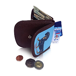 Taxi Wallet – Vegan Material, Dachshund – A Simple, Compact, Front Pocket, Folding Wallet, that holds Cards, Coins, Bills, ID – for Men & Women