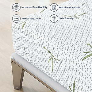 IULULU Full Size Mattress, 10 Inch Memory Foam Mattress in a Box with Breathable Bamboo Cover, Green Tea Full Mattress Made in USA for Cool Sleep & Pressure Relief, Medium Firm, CertiPUR-US Certified