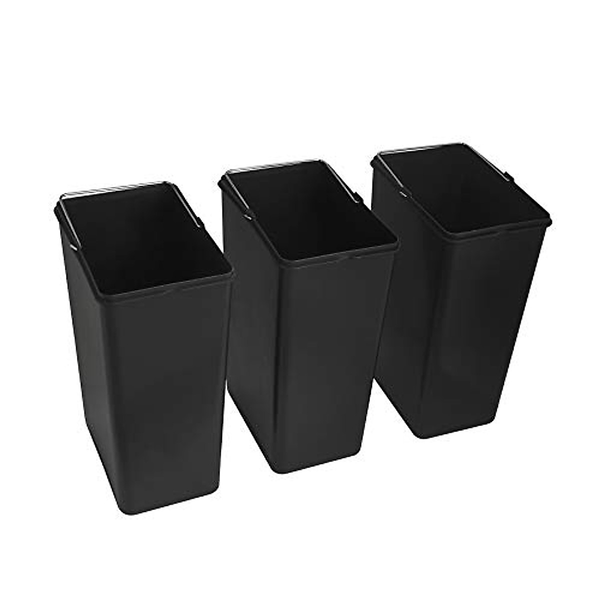 Step N' Sort 16 Gal, 3 Compartment Open Top Trash and Recycling Bin, Silver (OPN603)