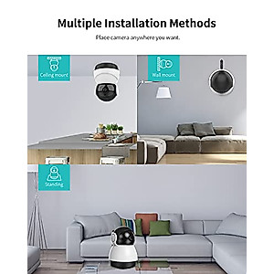 ZJX Pet Camera with Phone App, Indoor Home Security Camera for Pet, with AI Tracking, Night Vision, Compatible with Alexa, 2-Way Audio, White