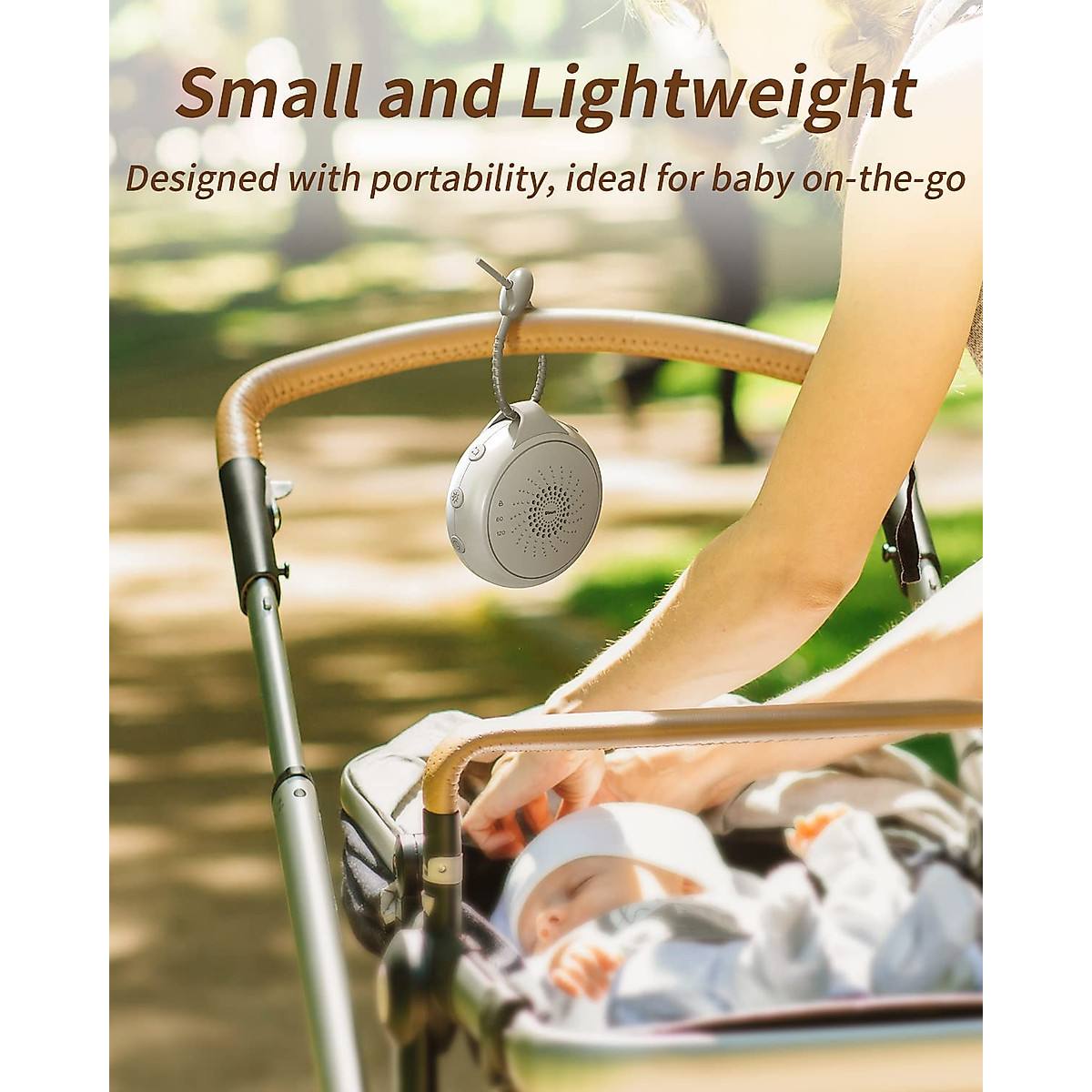 OLOWN Portable White Noise Machine for Baby, Sleep Sound Machine with 12 Soothing Nature Lullaby Sounds, Sleep Therapy Machine with Night Light, Timer and Child-Lock, USB Rechargeable