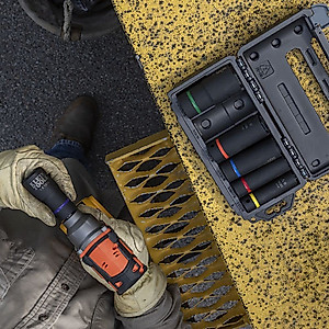 Klein Tools 66060 2-in-1 Impact Socket Set, 6-Piece Tool Set with 6-Point Deep Sockets with 1/2-Inch Drive, Includes Tool Case