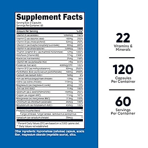 Nutricost Multivitamin with Probiotics 120 Vegetarian Capsules - Packed with Vitamins & Minerals