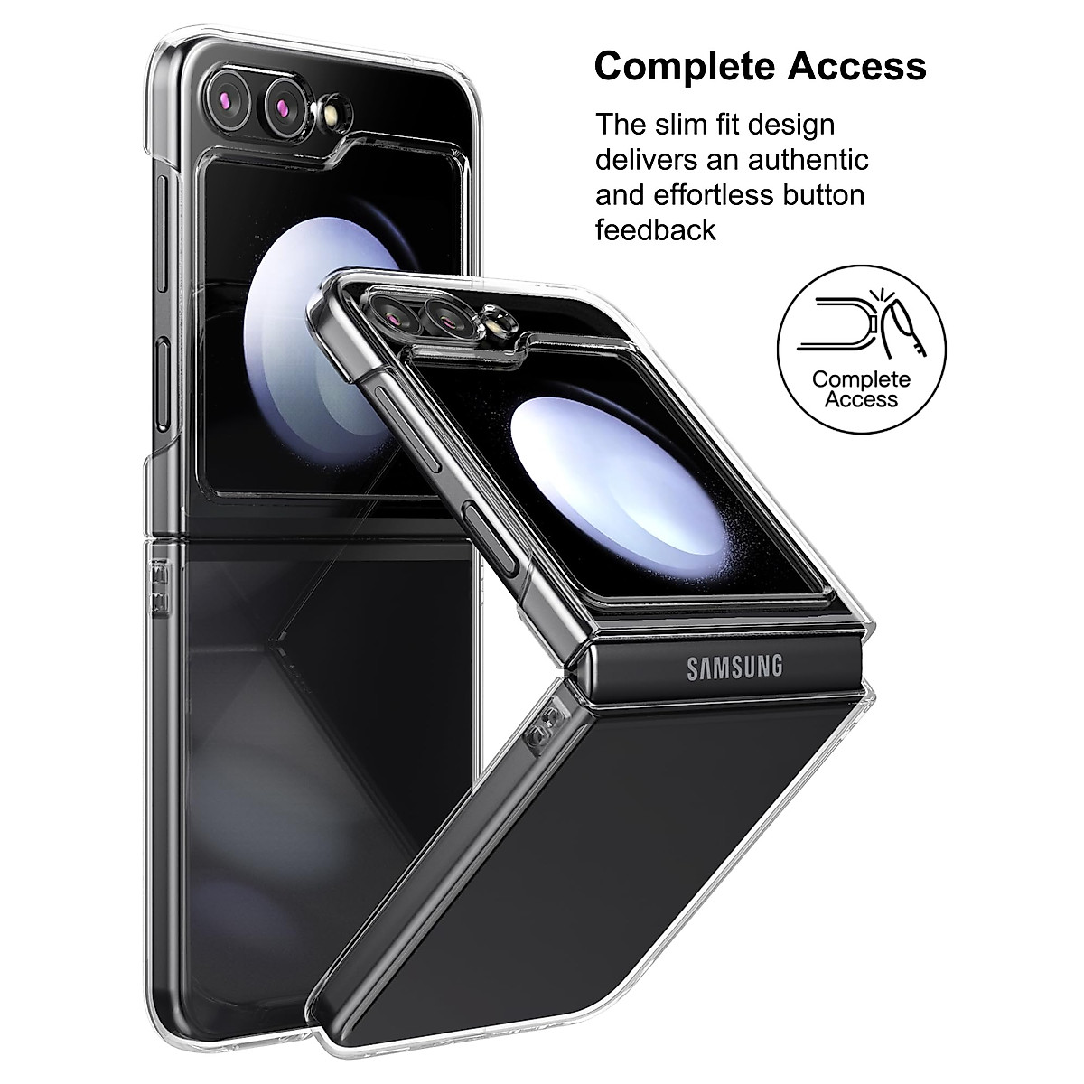 Foluu Case for Samsung Galaxy Z Flip 5, Galaxy Z Flip 5 Phone Case Clear, Hard PC Back Bumper Protective Shockproof Scratch Resistant Case for Samsung Galaxy Z Flip5 5G 2023 (Crystal Clear)