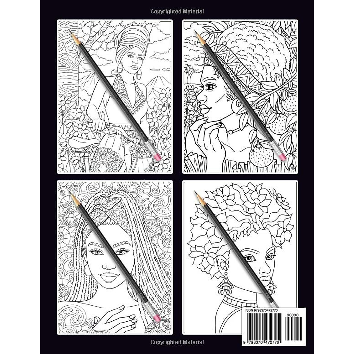 Black Beautiful Coloring Book: 30 Beautiful African American Women Portraits Colouring Pages For Empowering Black and Brown Afro American Queens with Hairstyles and Fashion Black Girls