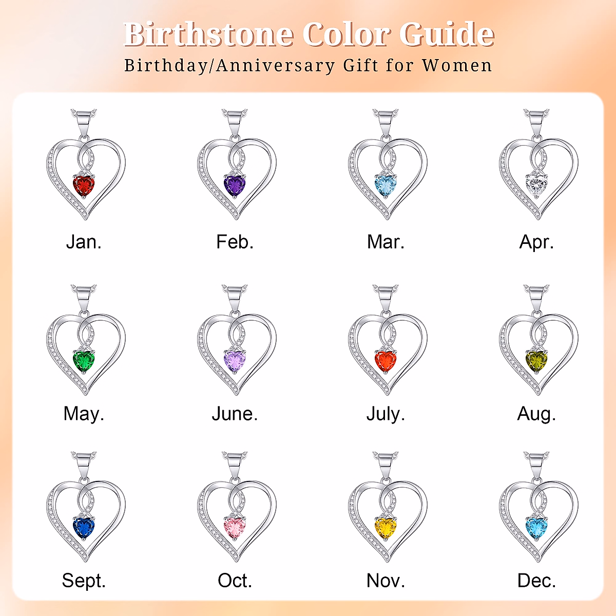 Birthstone Necklace for Women, S925 Sterling Silver Necklace March Birthstone Jewelry for Women Infinity Heart Aquamarine Necklace for Women Mom Birthday Gifts for Women