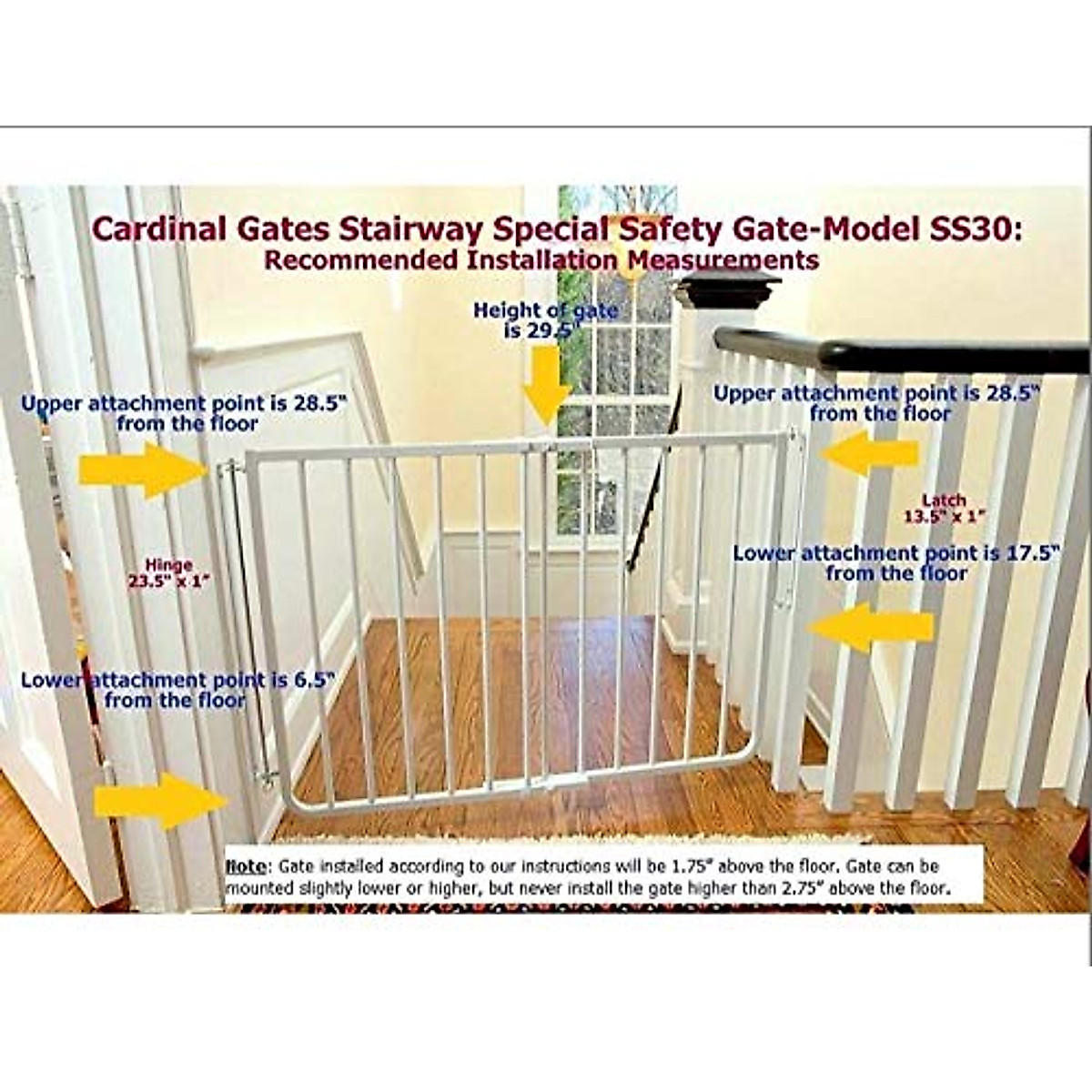 Cardinal Pet Gates Stairway Special Gate, White