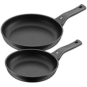 WMF Frying Pan-Set 2-Piece Coated Ø 24, 28 cm PermaDur Excellent Plastic Handle with Flame Protection Aluminium PermaDur Suitable for Induction Hobs Wash By Hand
