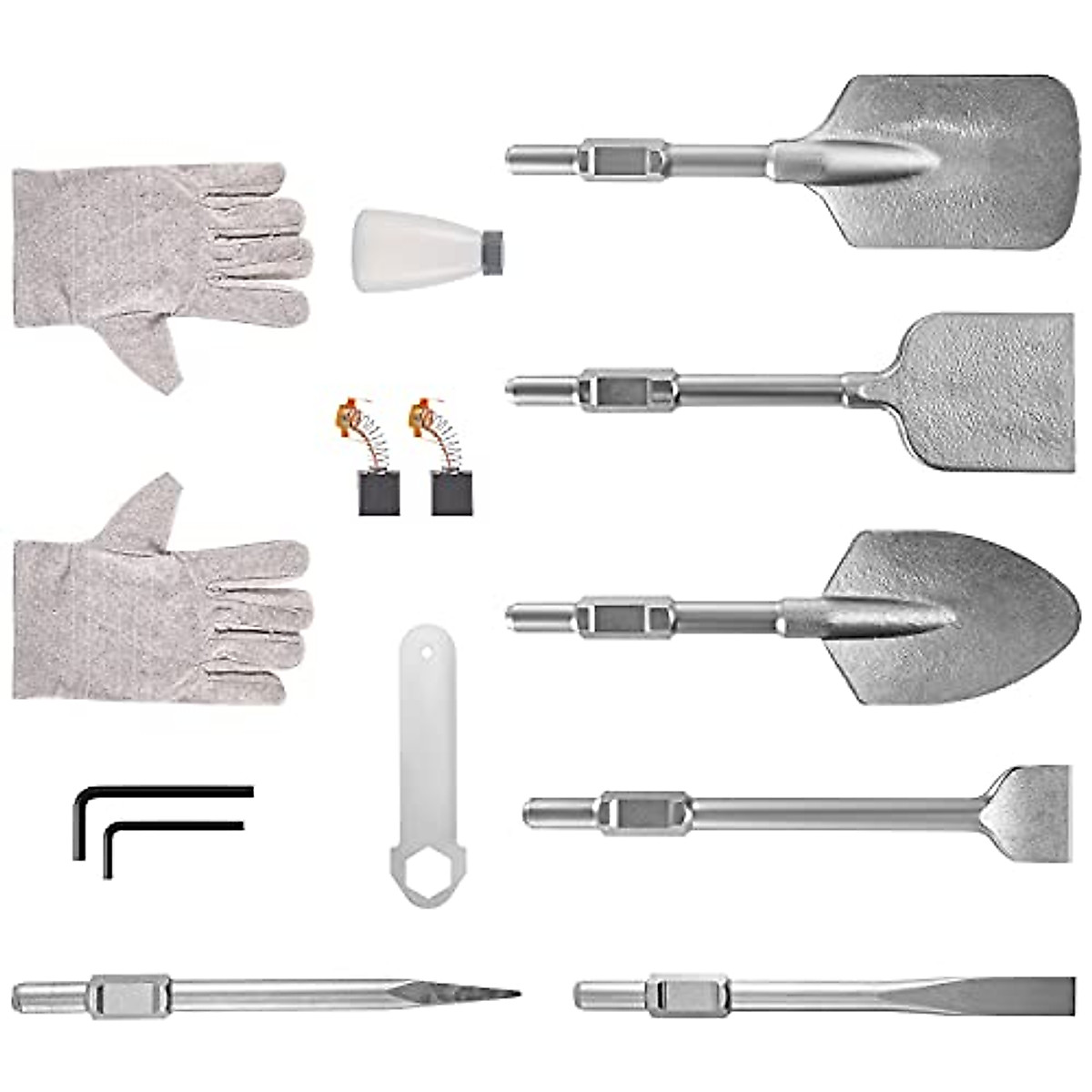 VEVOR Demolition Jack Hammer 2200W Jackhammer Concrete Breaker 1400 BPM Heavy Duty Electric Jack Hammer 6pcs Chisels Bit w/Gloves & 360°C Swiveling Front Handle for Trenching and Breaking Holes