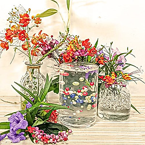 NIKOEO Clear Water Beads, 10000 Pcs Clear Water Gel Jelly Beads Vase Filler for Floating Candle Making, Wedding Centerpiece, Festive Floral Decoration Flower Arrangement (Transparent)