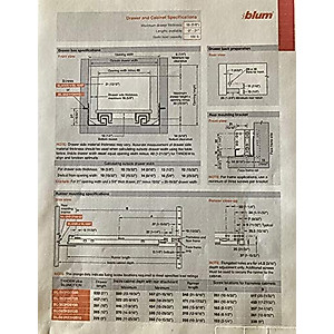 BLUM Tandem Plus BLUMOTION Drawer Slides Complete Pair, with Runners 563H, Locking Devices, Rear Mounting Brackets and Screws (for face Frame or Frameless Application) 21 Inch