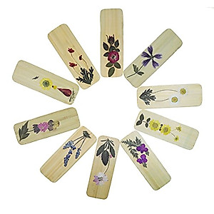 10 Pcs Handmade Bamboo Dried Flowers Chinese Style Bookmarks for Kids School Study Decoration Souvenirs Business Christmas Birthday Gift