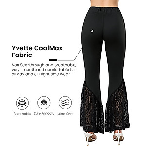 Yvette Bell Bottom Pants for Women Flare Leggings High Waist Wide Leg Bootcut Yoga Pants Tummy Control Dancing