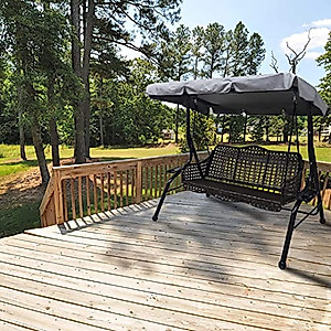 Swing Chair Canopy Replacement,164x114x15cm Swing Chair Canopy Replacement 3 Seater Garden Swing Seat Canopy Cover for Garden Swing (Grey, Large) Swing Canopy Replacement