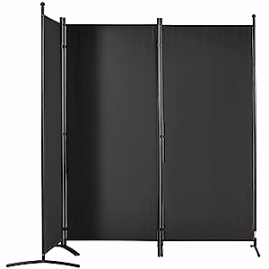 VEVOR Room Divider, 6.1 ft Room Dividers and Folding Privacy Screens (3-Panel), Fabric Partition Room Dividers for Office, Bedroom, Dining Room, Study, Freestanding, Black