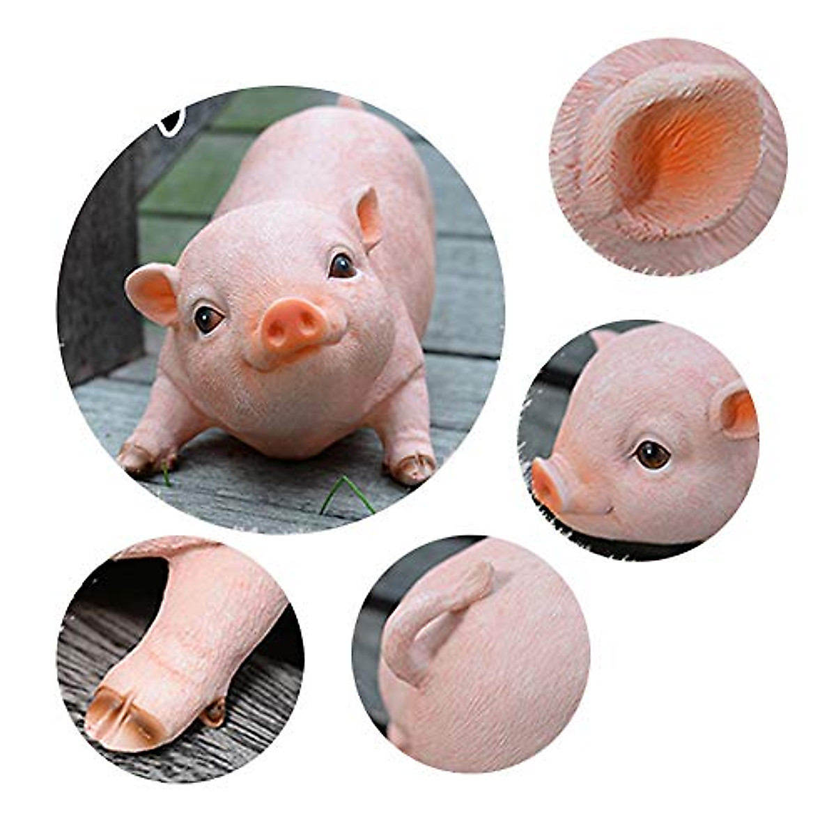 Animal Garden Gnomes Statue Cute Pig Funny Outdoor Sculpture Resin Lawn Ornaments Décor Indoor Outdoor Figurines for Garden and House (Cut Pig)