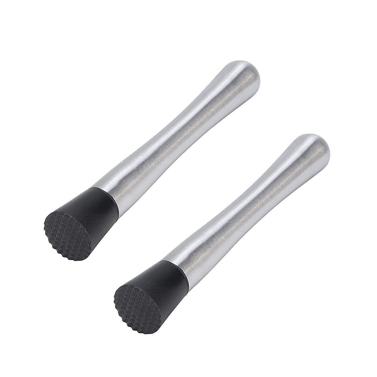 2PCS Muddler for Cocktails Set, 8" Drink Muddler Set Long Muddler Old Fashioned Stainless Steel Muddler Mojito Muddler Ice Crusher Bartender Tool for Bars Bartender Accessories Home Bar Tools Set