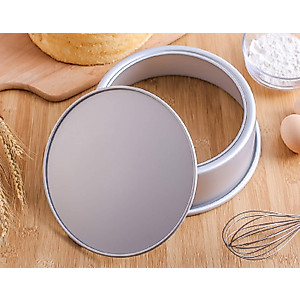 Tosnail 2 Pack 8-Inch Aluminum Round Cake Pan with Removable Bottom