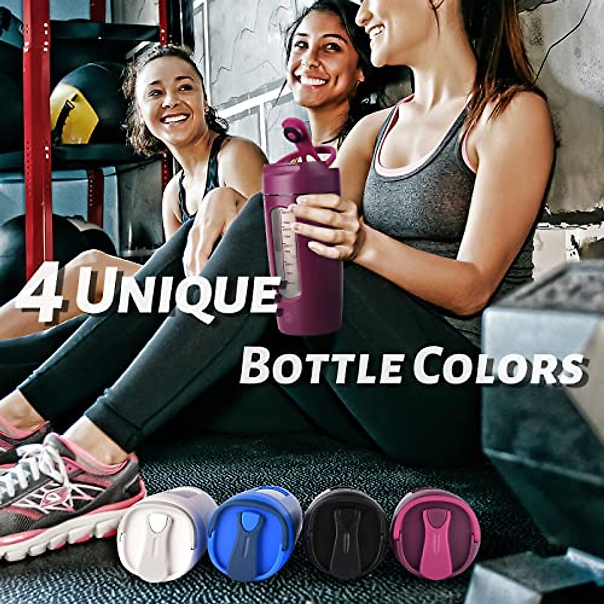 Genteen Blender Bottles, Protein Shaker Bottle for Protein Mixes USB-Rechargeable Powerful Electric Shaker Bottles includes Supplement Storage - BPA Free | 20 oz Cup (Black)