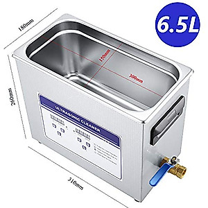 Anbull 6.5L Professional Ultrasonic Cleaner Machine with 304 Stainless Steel and Digital Timer Heater for Jewelry Watch Coin Glass Circuit Board Dentures Small Parts