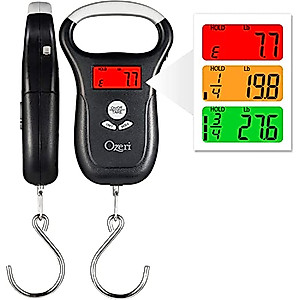 Ozeri LS2 Multifunction Propane Tank Scale and BBQ Gas Gauge, with Luggage and Fish Scale