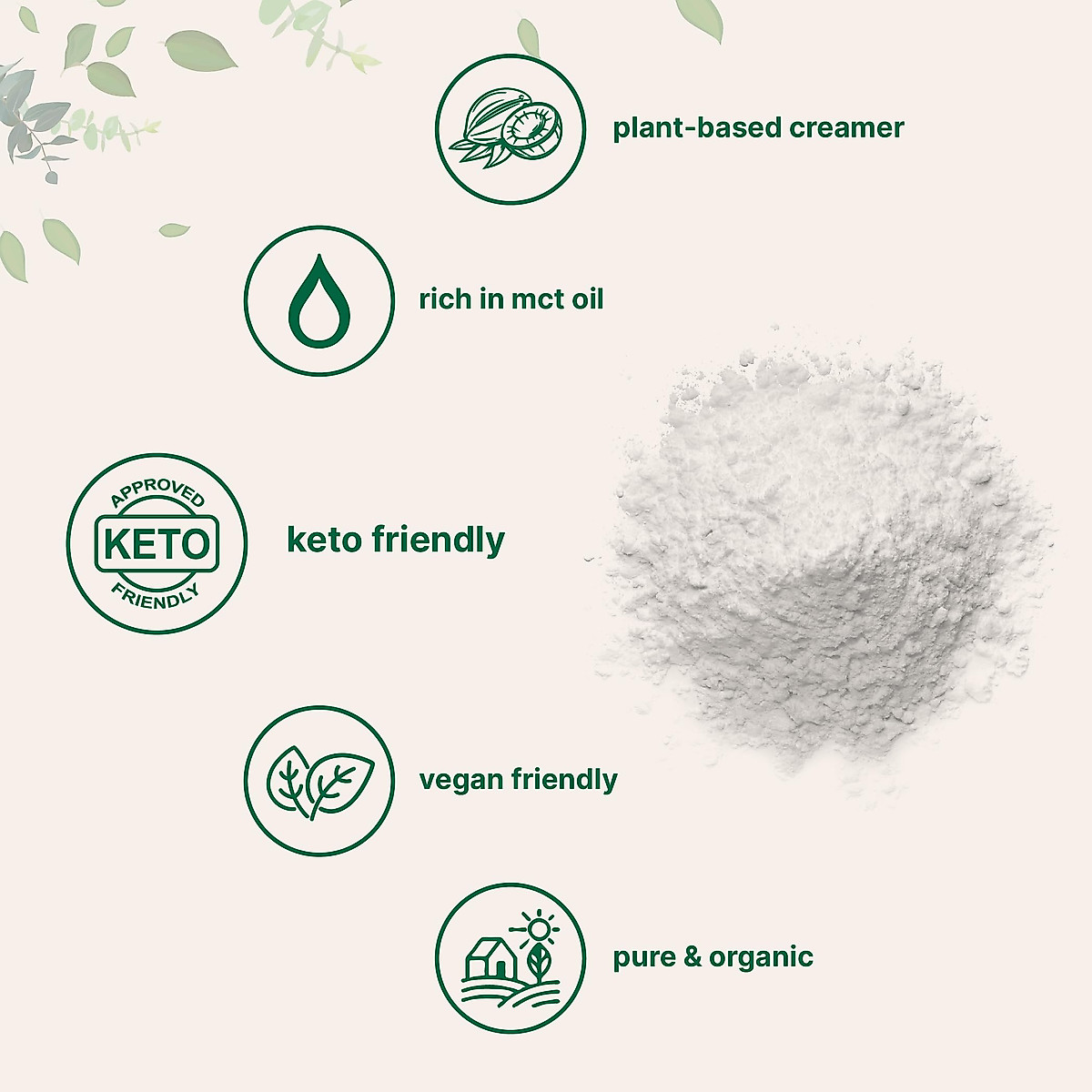 Micro Ingredients Organic Coconut Milk Powder, 2 Pound (32 Ounce), Plant-Based Creamer, Perfect for Coffee, Tea and Smoothie, Non-GMO and Keto Friendly