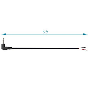 Fancasee (2 Pack 6 ft) Replacement 3.5mm 90 Degree Right Angle Male Plug to Bare Wire Open End TS 2 Pole Mono 1/8" 3.5mm Plug Jack Connector Audio Cable Repair