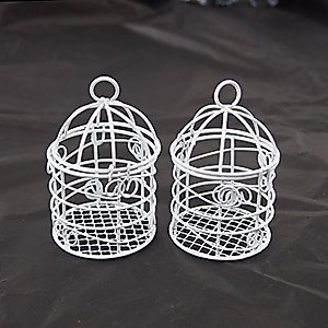 Homeford Mini Metal Wire Bird Cages, 2-3/4-inch, 12-Count - White