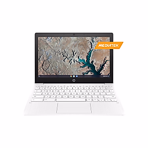 HP Chromebook 11 Laptop, MediaTek MT8183, 4 GB RAM, 64 GB eMMC, 11.6" HD Touchscreen, Chrome OS, Long Battery Life, USB-C Port, Custom-Tuned Speakers, Lightweight (11a-na0110nr, 2022, Snow White)