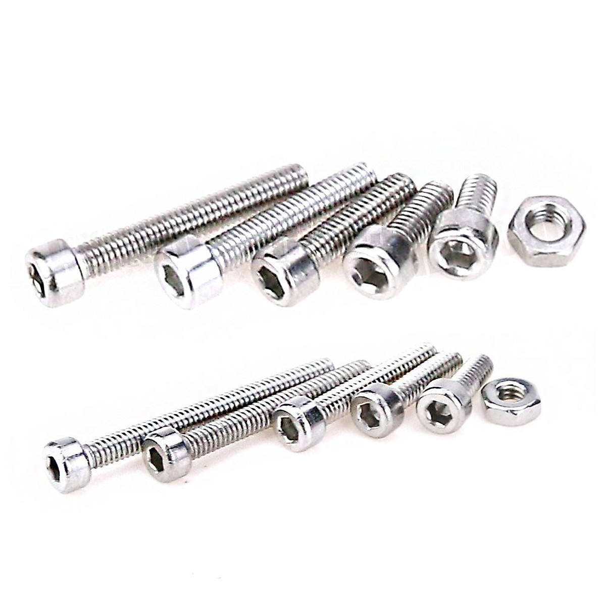 Hilitchi 420pcs M2 M3 Stainless Steel Hex Socket Head Cap Screws Nuts Assortment Kit with Box (304 Stainless Steel)