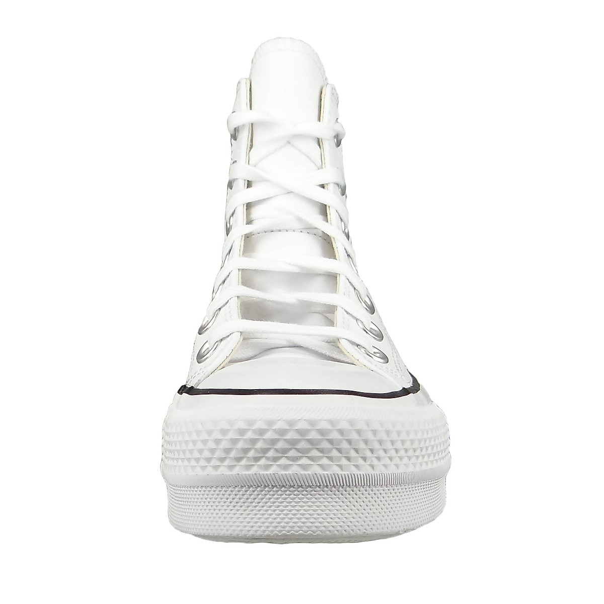 Converse Women's Chuck Taylor All Star Lift Clean HIGH TOP Sneaker, White/Black/White, 6 M US