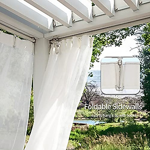 Meetleisure 10’ x 12’ Outdoor Louvered Pergola - Patio Aluminum Pergola with Adjustable Louvered Roof, Water-Proof Gazebo Sunshade Shelter with Netting Included, White Frame